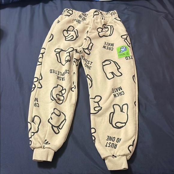 Zara | Bottoms | Zara Kids Among Us Tan Graphic Sweatpants | Poshmark